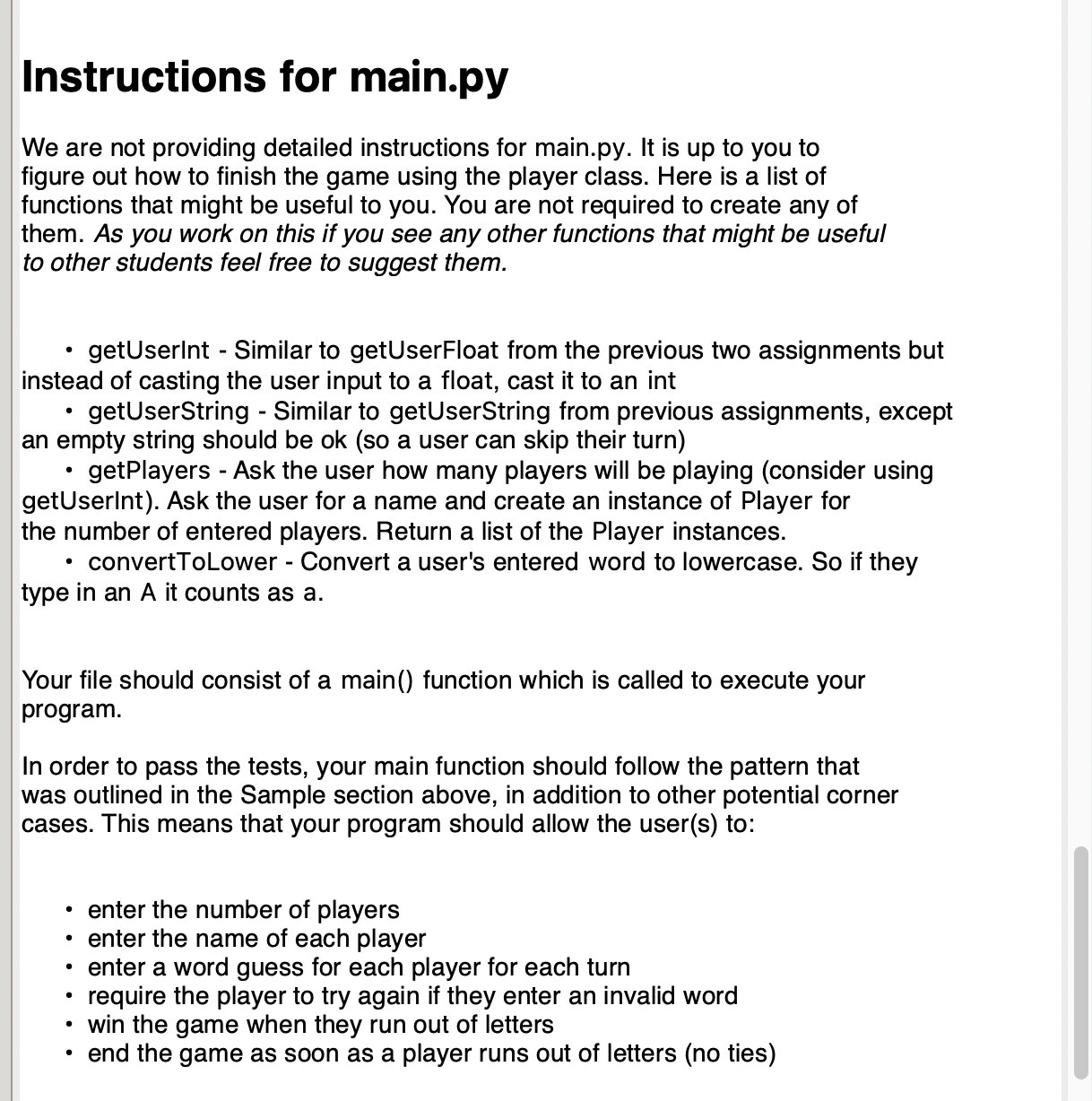 Solved Create a new class Player Data Members name A string | Chegg.com