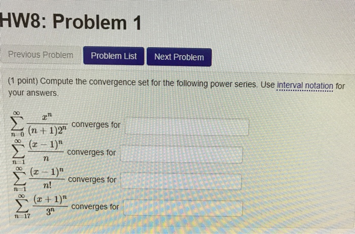 Solved HW8: Problem 1 Previous Problem Pro blem List Next | Chegg.com