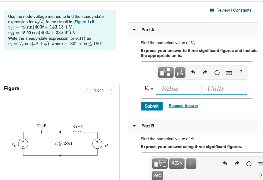 Solved Review Constants Use the node-voltage method to find | Chegg.com