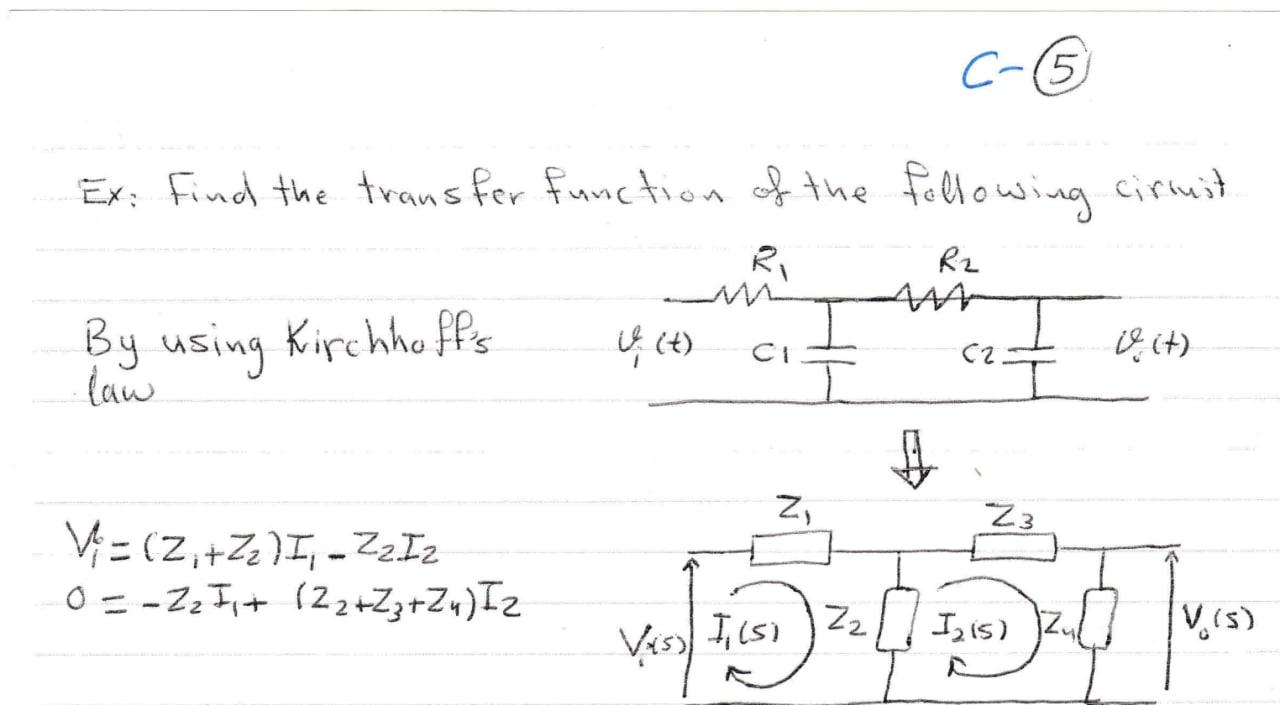 Solved C-5 Ex: Find the transfer function of the following | Chegg.com