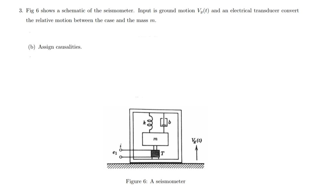 Solved 3. Fig 6 shows a schematic of the seismometer. Input | Chegg.com