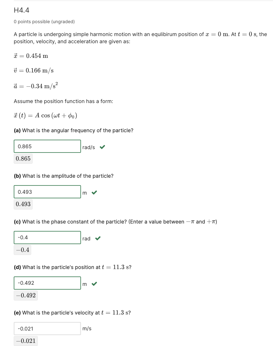 Solved H4.4 0 points possible (ungraded) A particle is | Chegg.com