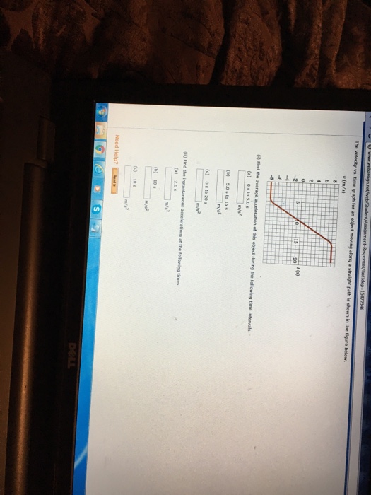 Solved The velocity vs time graph for an object moving along | Chegg.com
