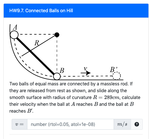 Solved Two balls of equal mass are connected by a massless | Chegg.com