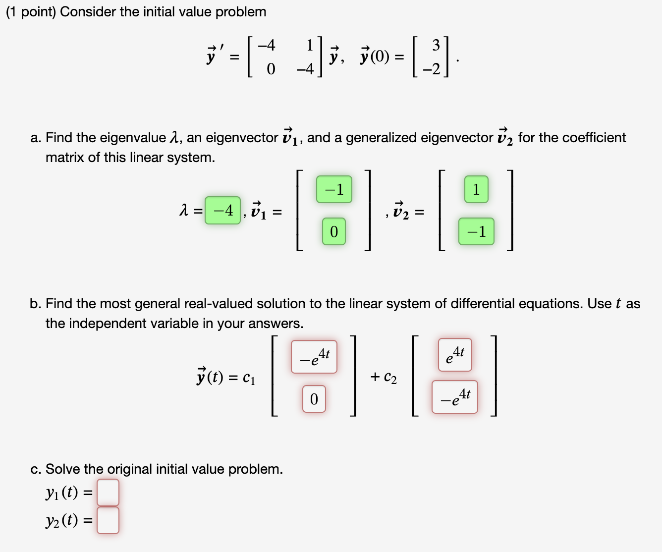 Solved (1 point) Consider the initial value problem | Chegg.com