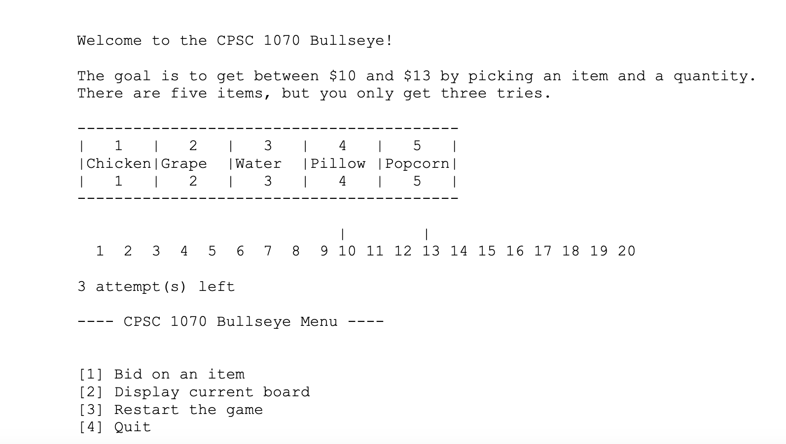 Solved void displayBoard(string items[5], double | Chegg.com
