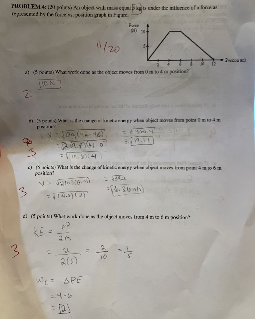 Solved an object with mass equal 5kg is under the influence | Chegg.com