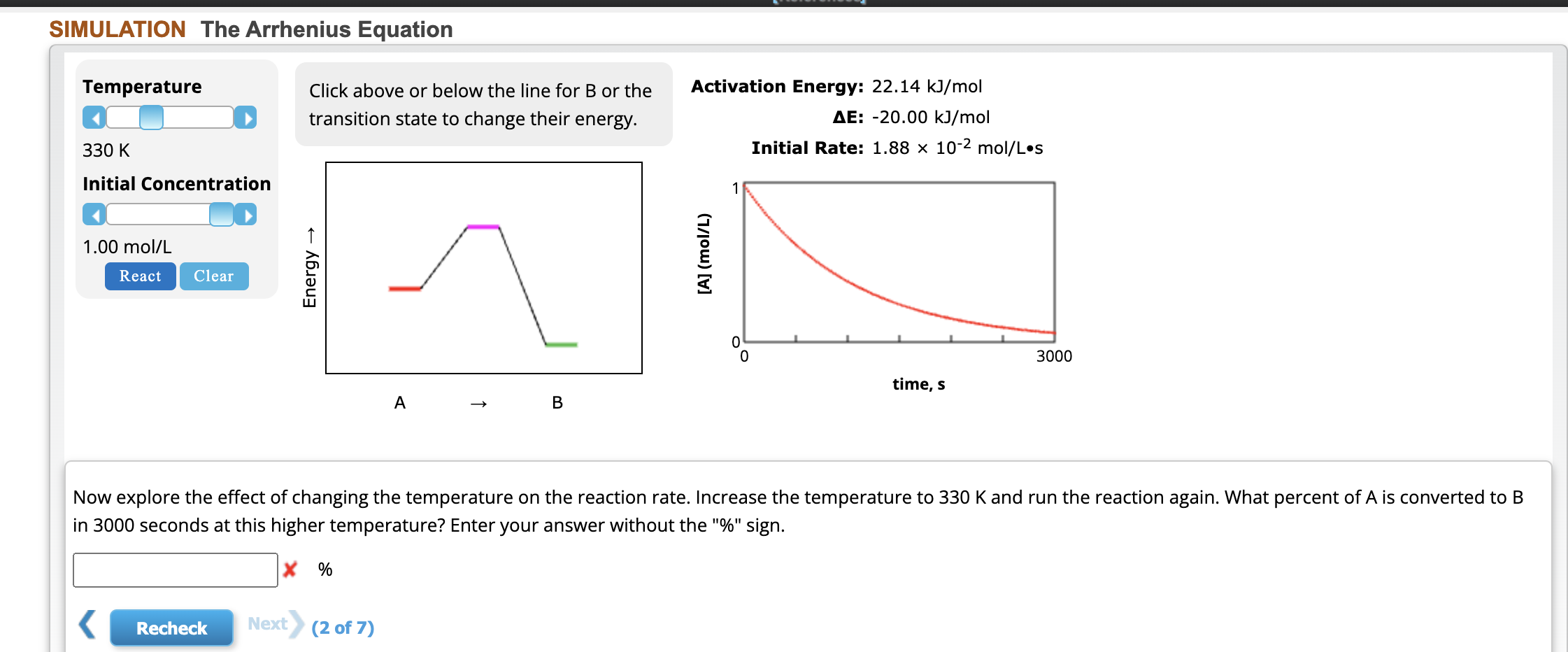 Solved SIMULATION The Arrhenius EquationNow explore the | Chegg.com