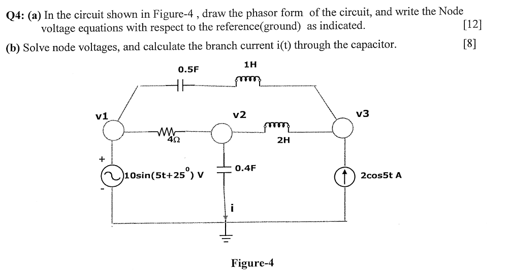 Solved Q4: (a) In the circuit shown in Figure-4, draw the | Chegg.com