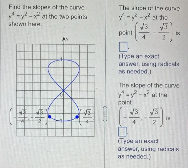 Solved \begin{tabular}{l|l} Find the slopes of the curve \\ | Chegg.com