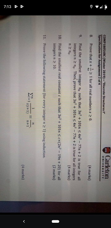 Solved Carleton COMP1805ABC (Winter 2019)-"Discrete | Chegg.com