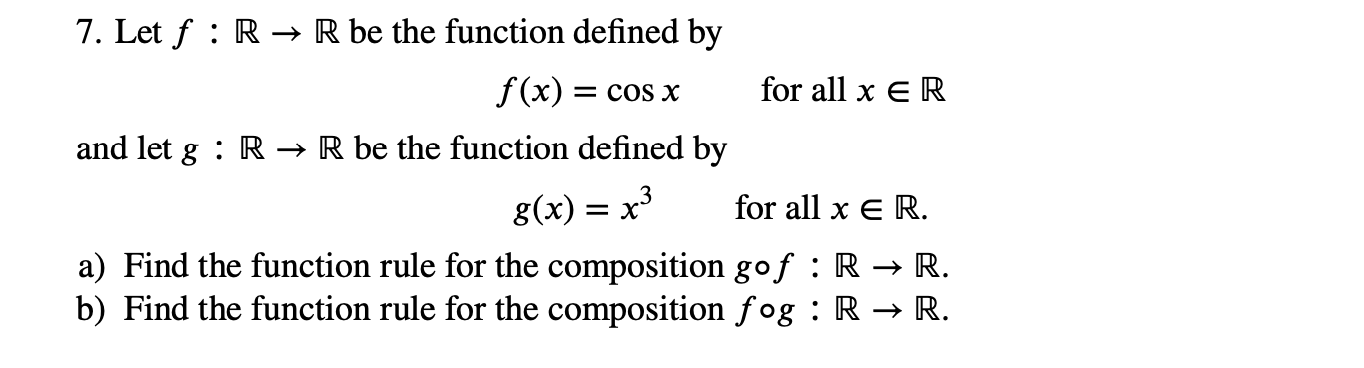 Solved Let F R→r be The Function Defined Byf X Cosx for