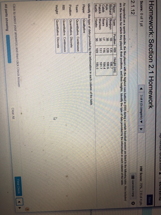 Solved 2.1.16 Ordinal data is data about order or rank given | Chegg.com