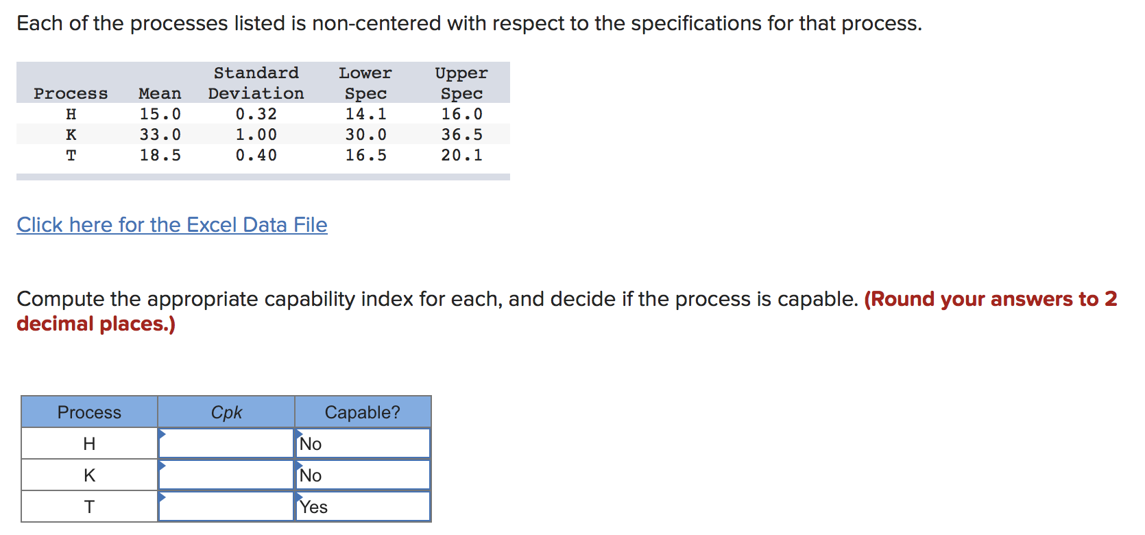 Solved Each of the processes listed is non-centered with | Chegg.com