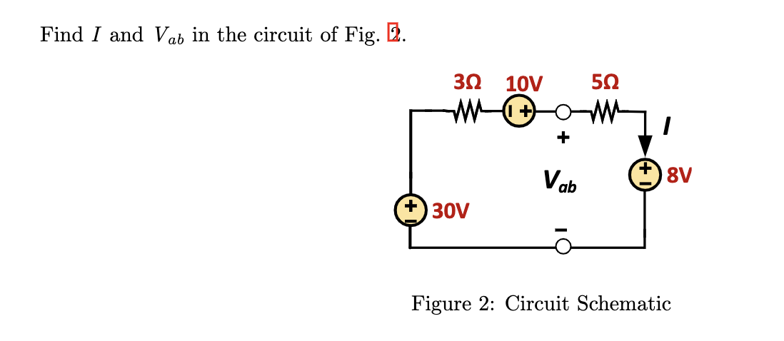 Solved Find I and Vab in the circuit of Fig. 2. 10V 522 322 | Chegg.com