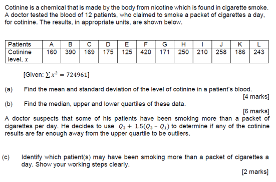 Solved Cotinine is a chemical that is made by the body from | Chegg.com