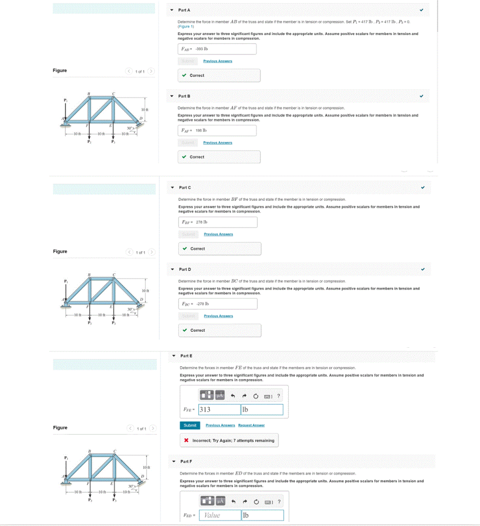 Solved PartA Determine the force in member AB of the truss | Chegg.com Solved PartA Determine the force in member AB of the truss | Chegg.com