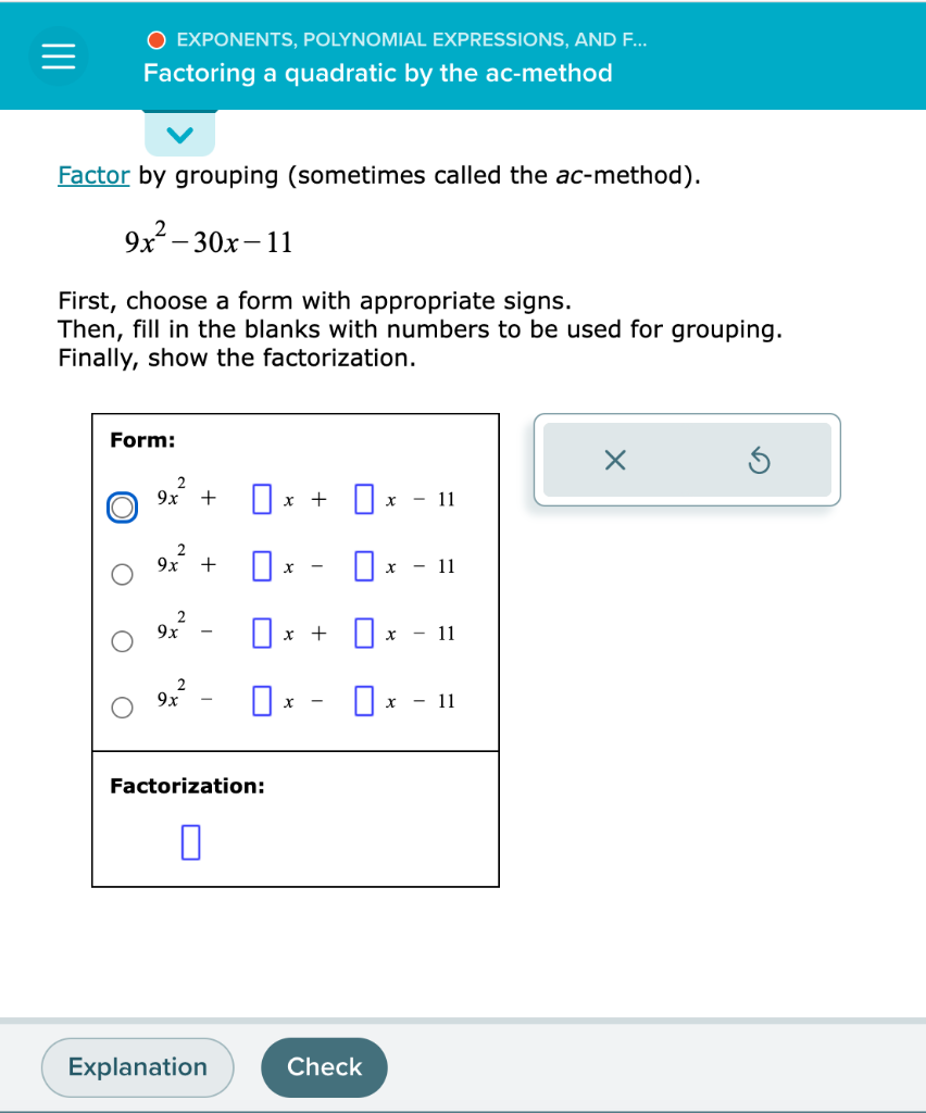 Solved EXPONENTS, POLYNOMIAL EXPRESSIONS, AND F... Factoring | Chegg.com