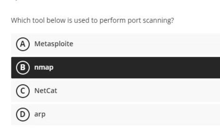 Solved Which tool below is used to perform port scanning? | Chegg.com