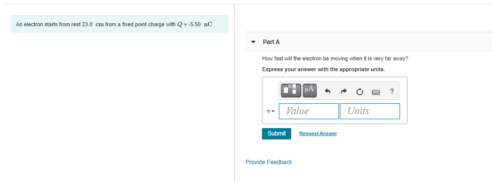 Solved An electron starts from rest 23.0 cm from a fixed | Chegg.com