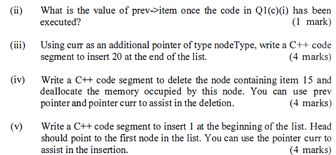 Solved C Given The Node Definition Struct Nodetype Int 