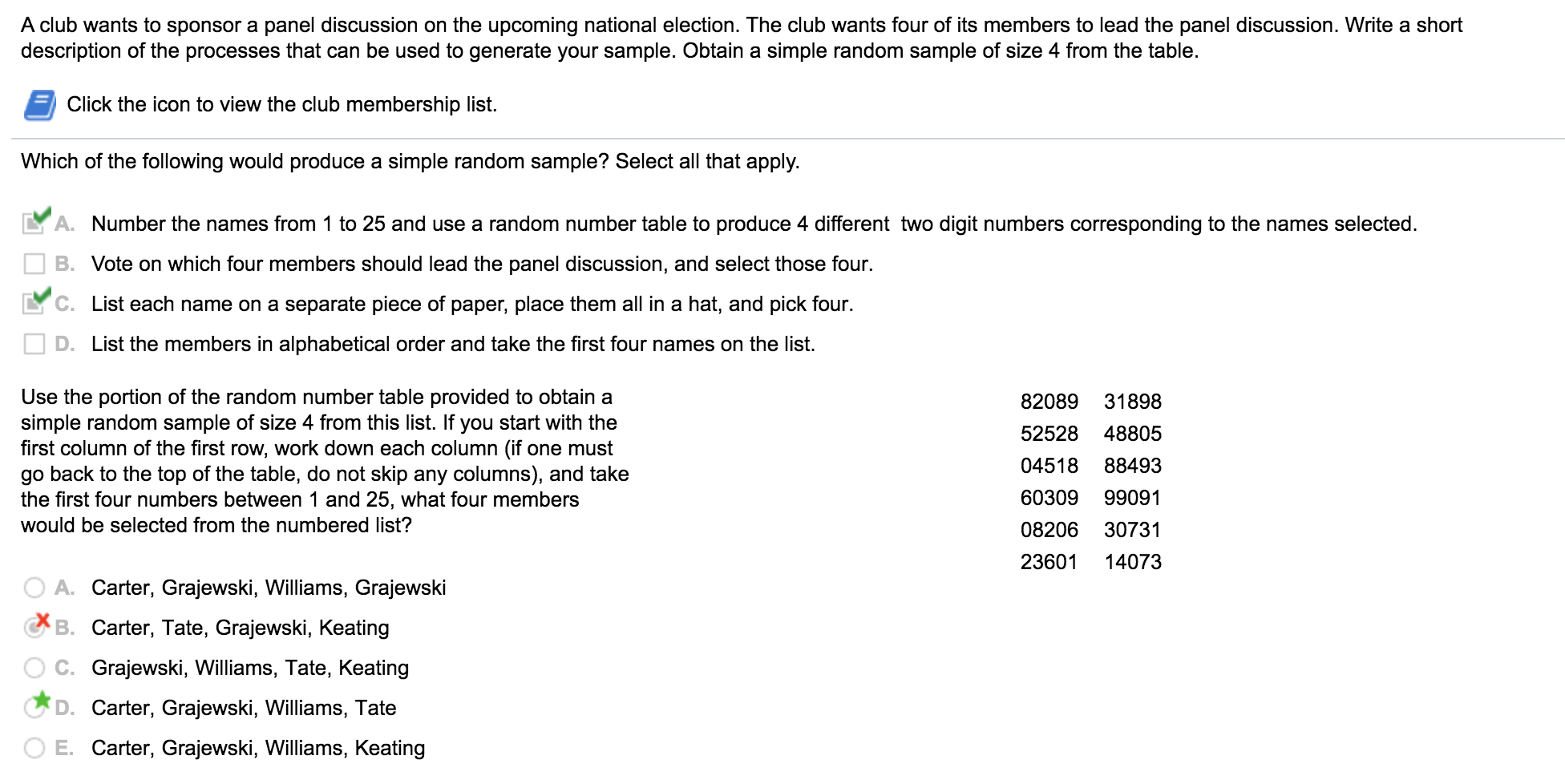 Solved Use The Portion Of The Random Number Table Provided Chegg