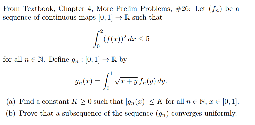 From Textbook, Chapter 4, More Prelim Problems, \#26: | Chegg.com