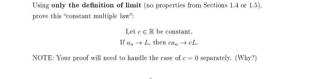 Solved Using only the definition of limit (no properties | Chegg.com