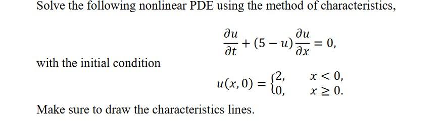 Solved Solve the following nonlinear PDE using the method of | Chegg.com