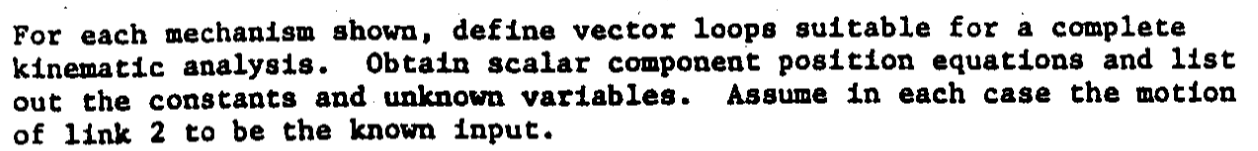 Solved For each mechanism shown, define vector loops | Chegg.com