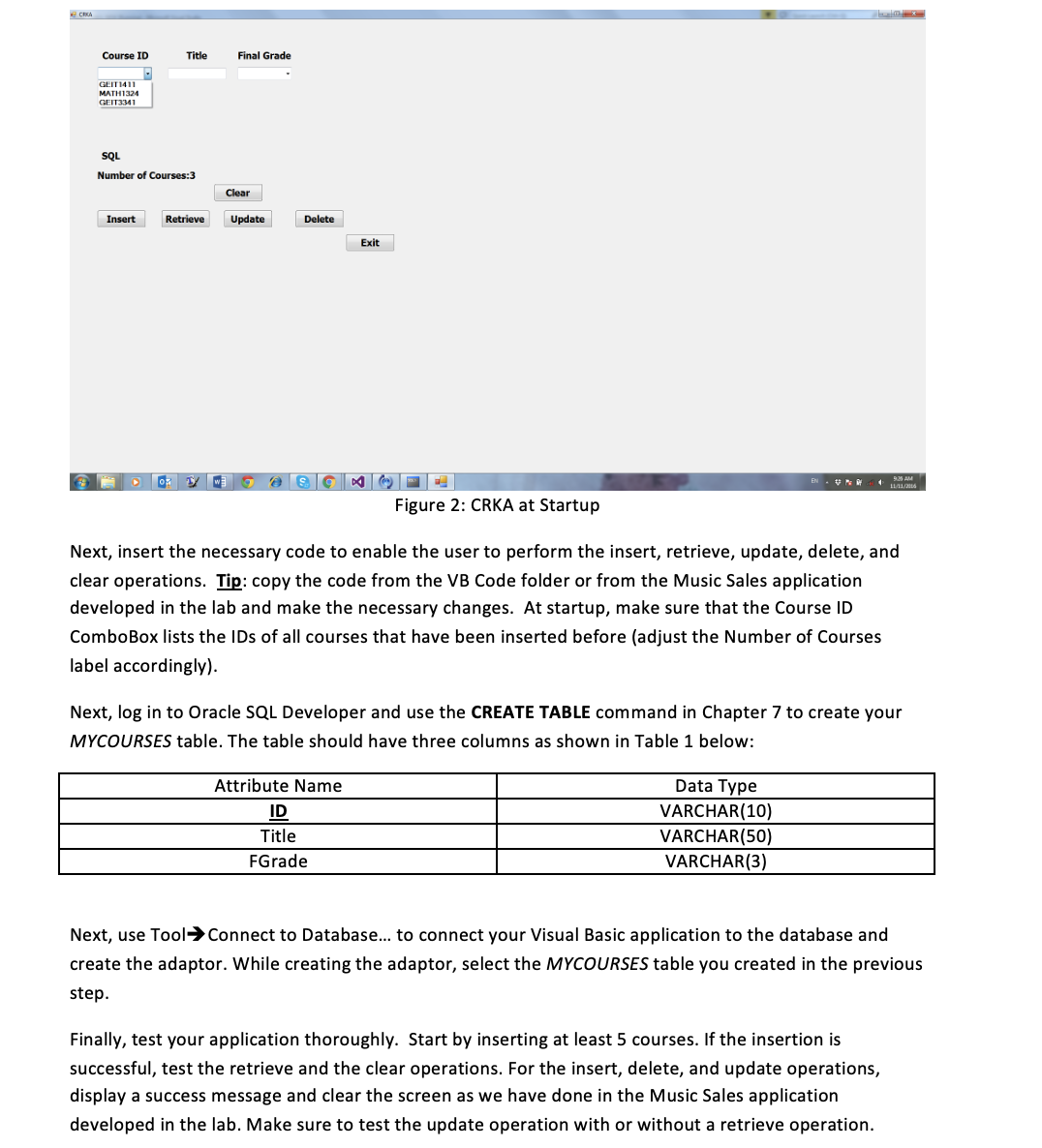 Using Visual Basic, develop a Course Record Keeping | Chegg.com