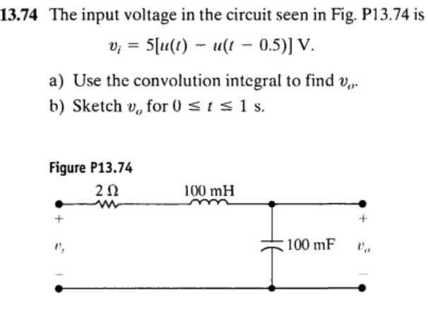 Solved 13.74 The input voltage in the circuit seen in Fig. | Chegg.com