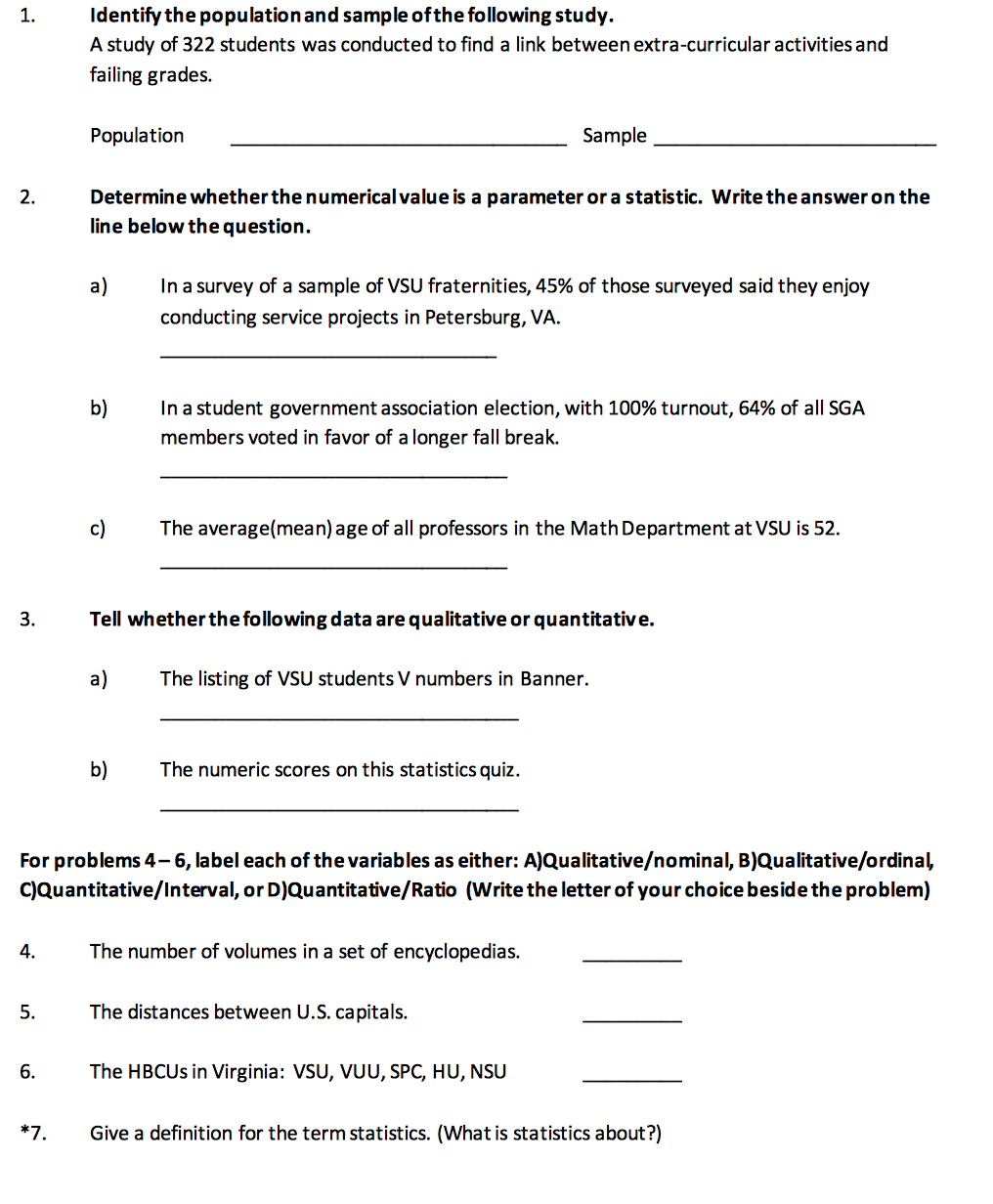 Solved 1. Identify the population and sample of the | Chegg.com