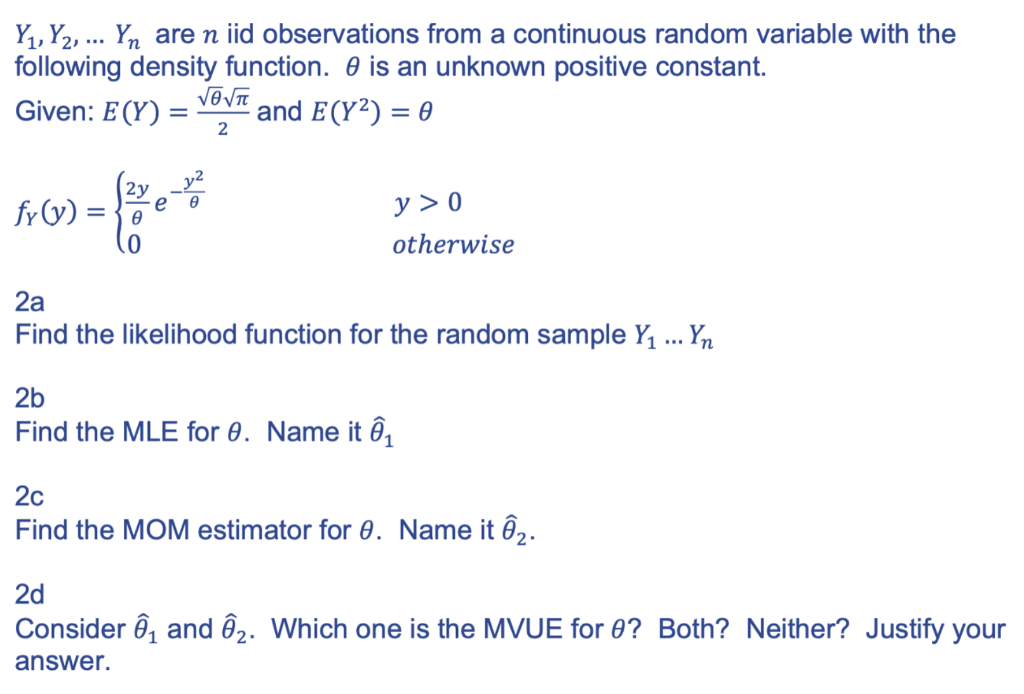 Solved Y1,Y2,…Yn are n iid observations from a continuous | Chegg.com
