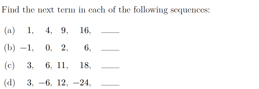 Solved Find the next term in each of the following | Chegg.com