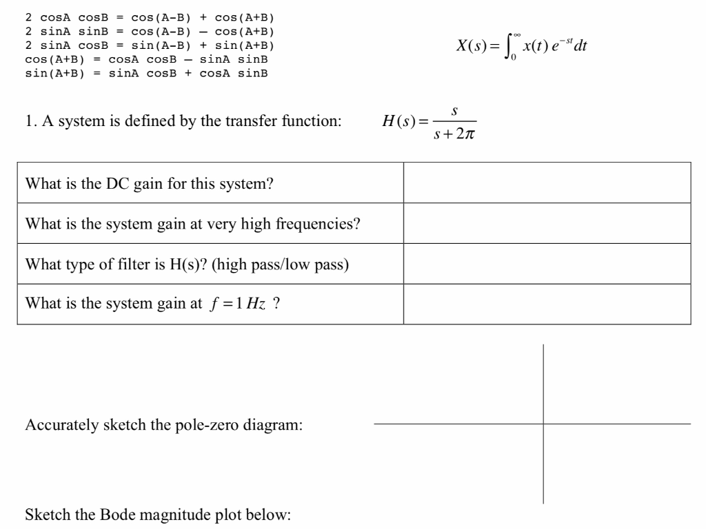Solved 2 COSA cosB = cos(A-B) + cos(A+B) 2 sina sinB = | Chegg.com