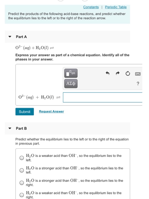 Solved Predict the products of the following acid-base | Chegg.com