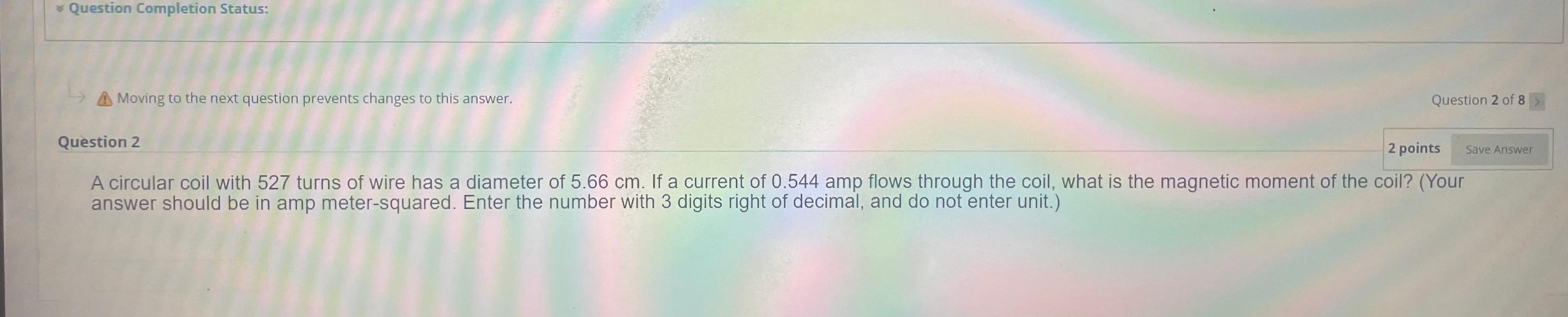 Solved Question Completion Status: Moving to the next | Chegg.com