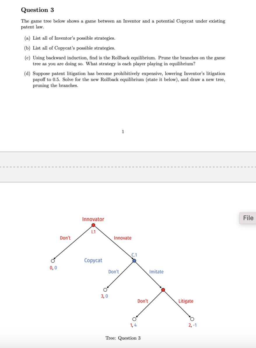 Solved Question 3The game tree below shows a game between an | Chegg.com
