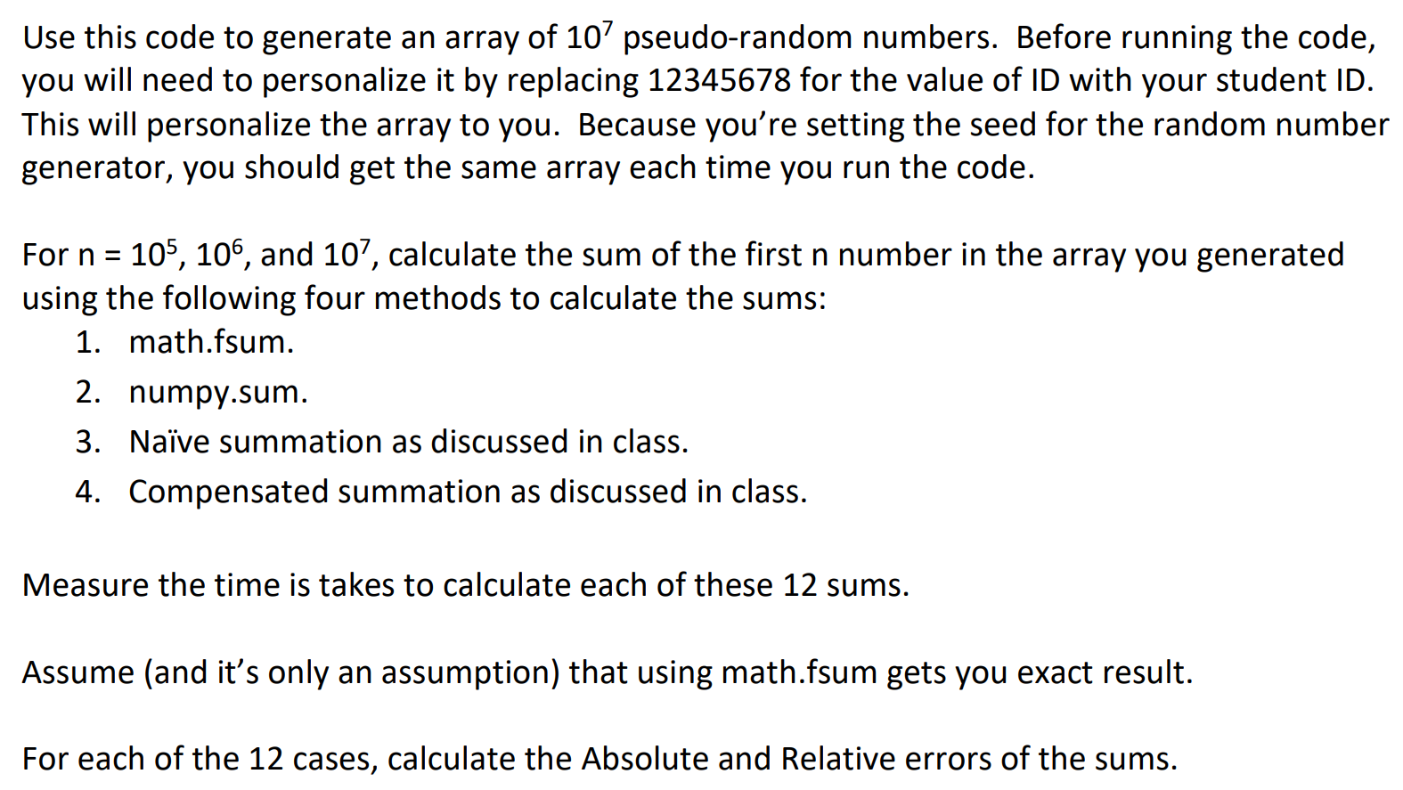 Solved Use this code to generate an array of 10 | Chegg.com