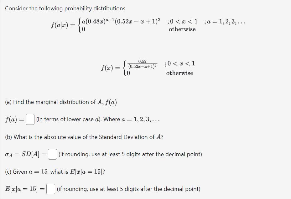 Solved Consider the following probability distributions | Chegg.com