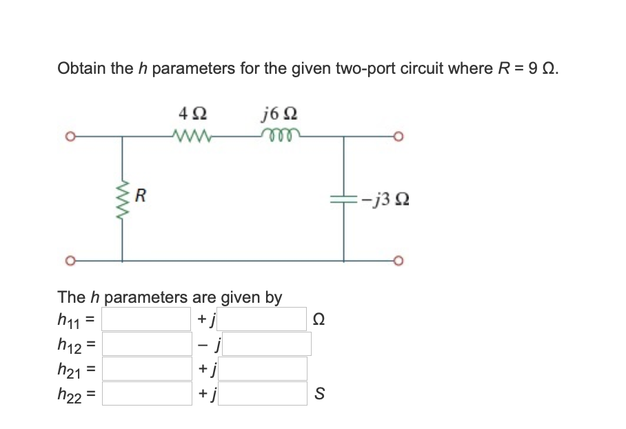 Solved obtain the h parameters for the given two-port | Chegg.com