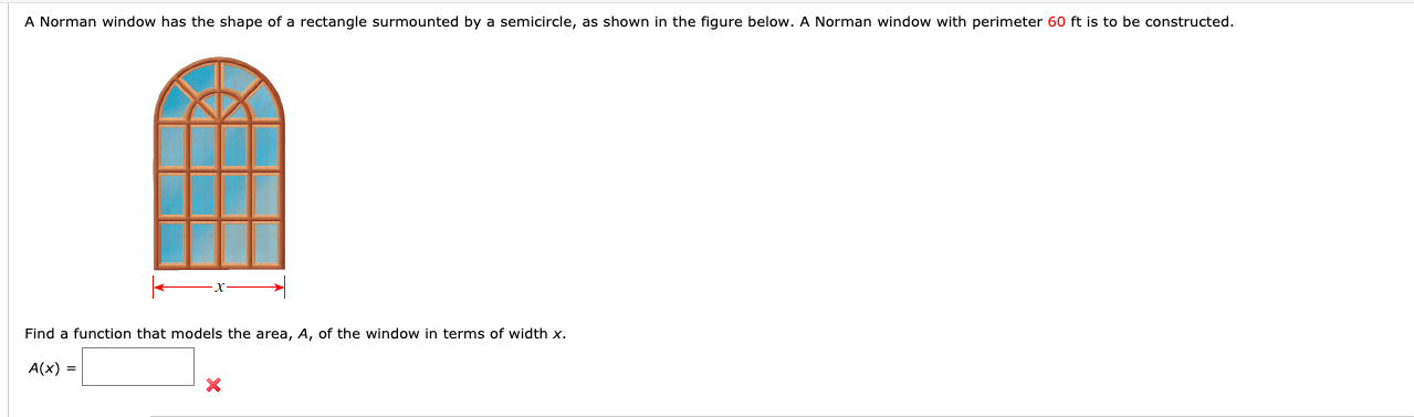 Solved A Norman window has the shape of a rectangle | Chegg.com