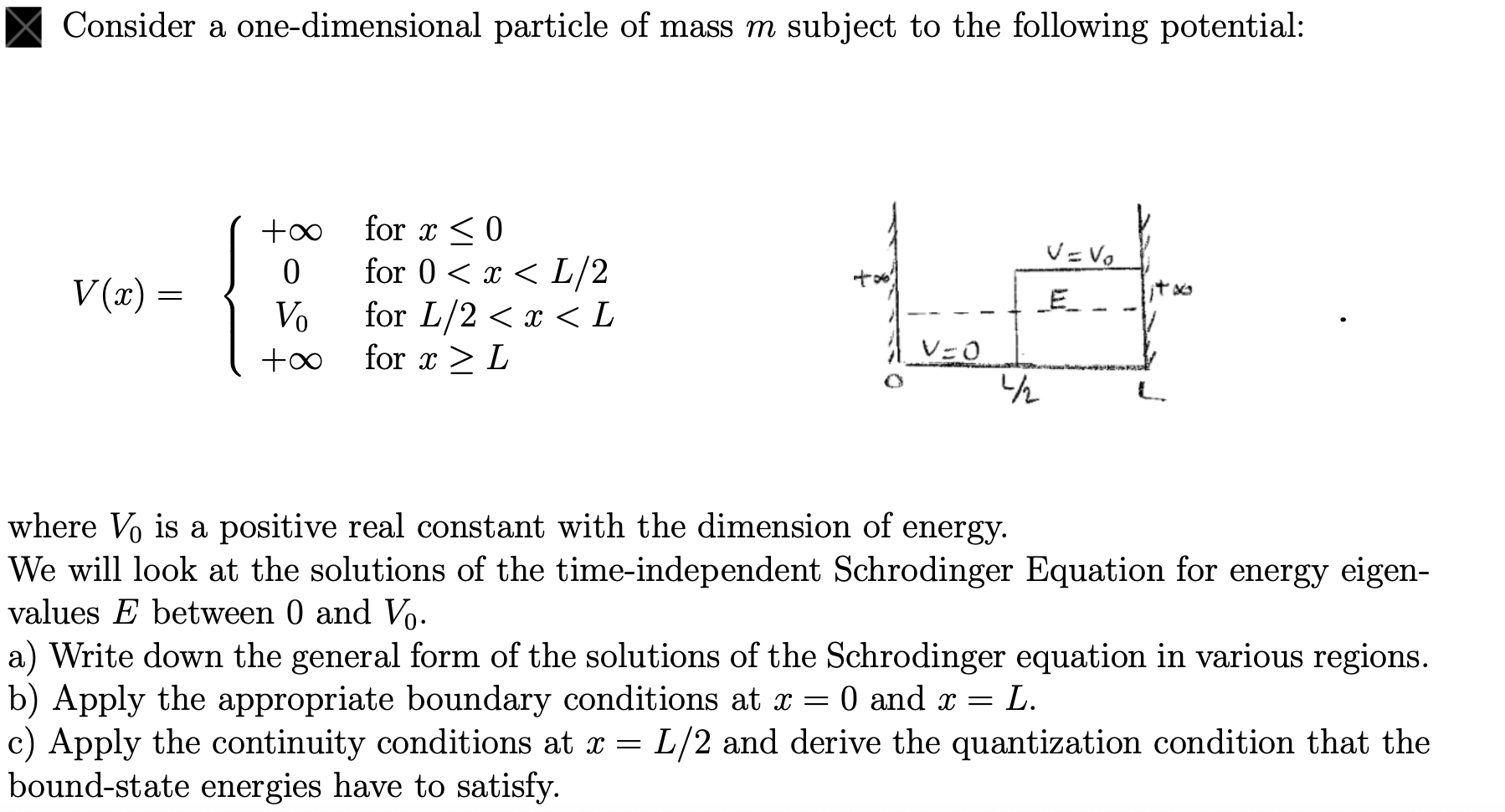 Solved Consider a one-dimensional particle of mass m subject | Chegg.com