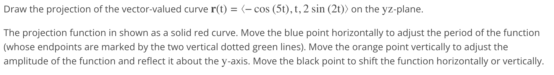 Solved Draw the projection of the vector-valued curve | Chegg.com