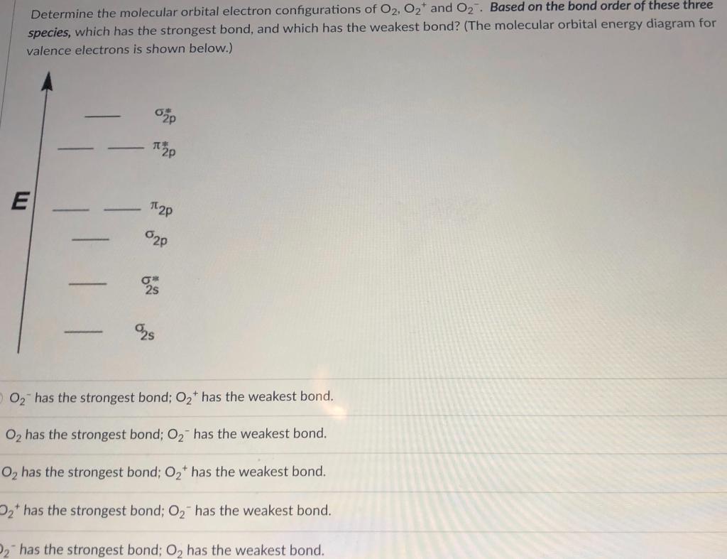 Solved Determine the molecular orbital electron | Chegg.com