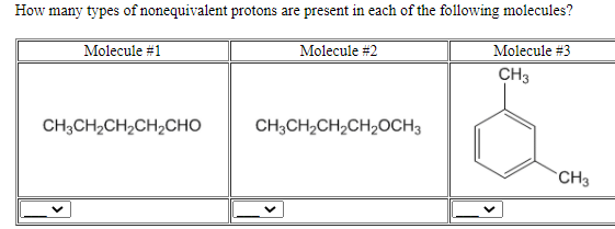 Solved How many types of nonequivalent protons are present | Chegg.com