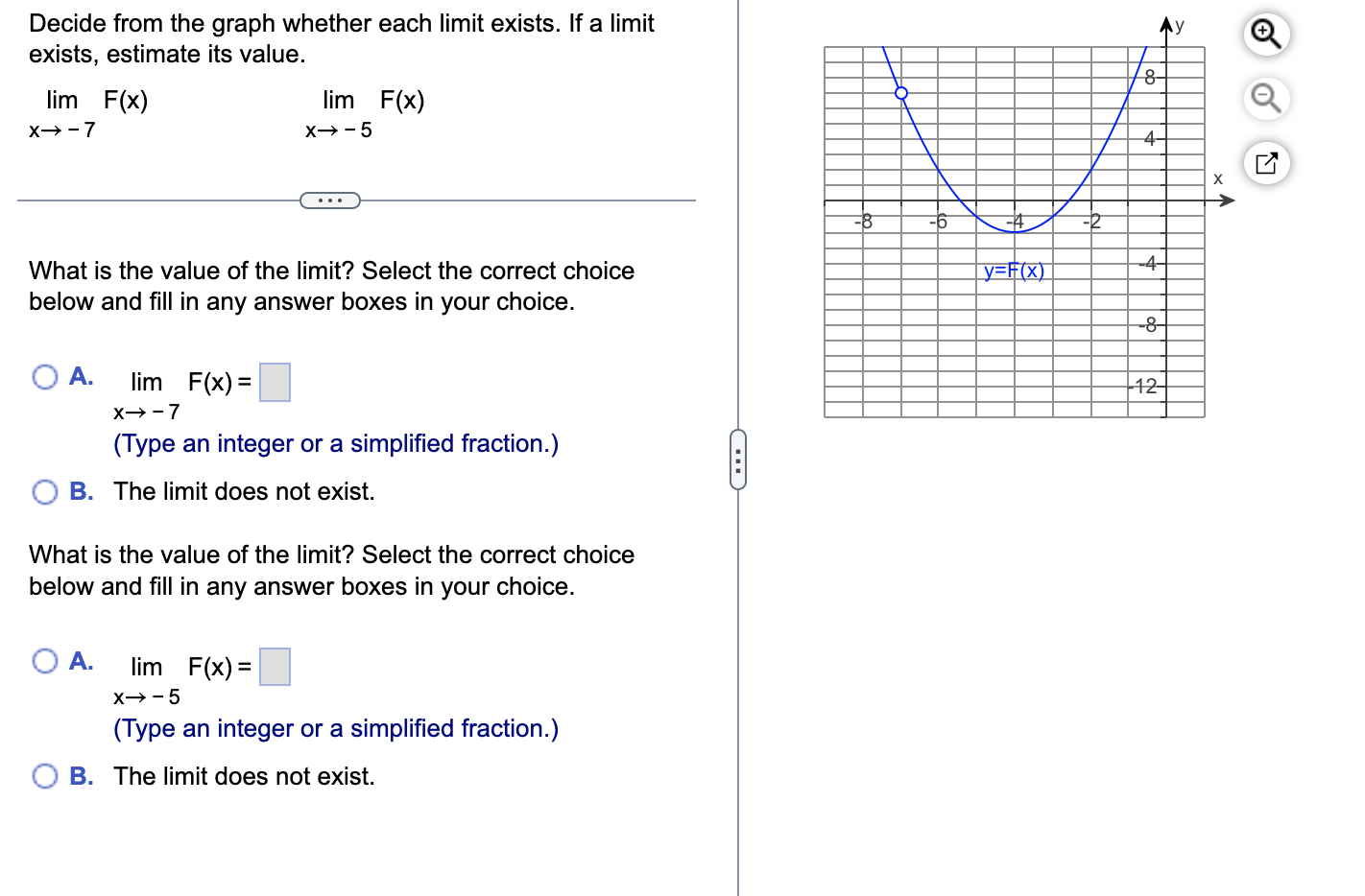 Solved Decide from the graph whether each limit exists. If a | Chegg.com