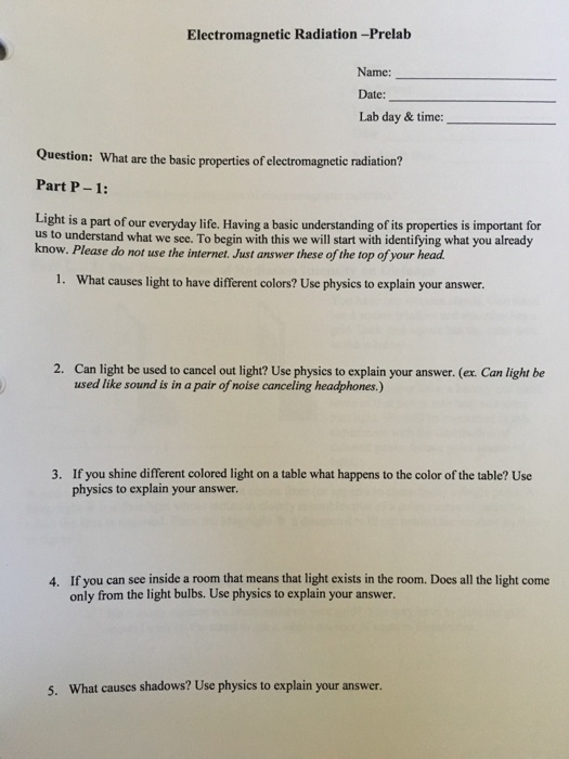 Solved Light is a part of our everyday life. Having a basic | Chegg.com