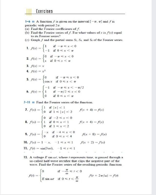 Solved Exercises 1 6 M A Functionſ Is Given On The Interval
